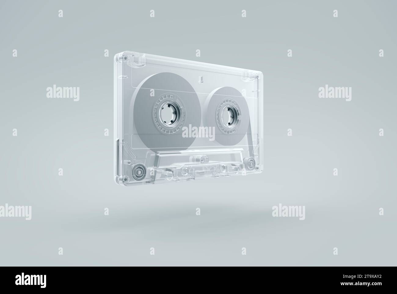 White Audio Cassette Tape on a Gray Studio Background. Minimal concept ...