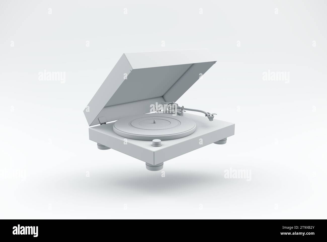 White Vinyl Record Player on a Studio Background. Minimal concept ...