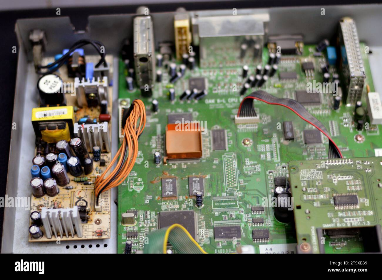 Cairo, Egypt, October 15 2023: Interior of an old satellite receiver ...