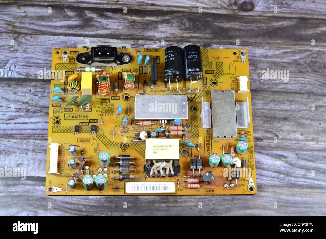 Cairo, Egypt, October 30 2023: interior of LED TV Television main board ...