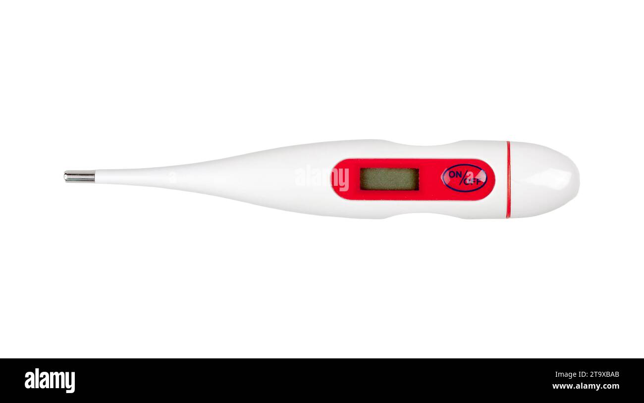 Modern generic digital electronic thermometer with a blank display and ...