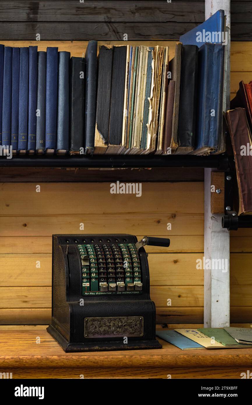 Vintage Adding Machine and Printing Manuals - old and worn Stock Photo ...