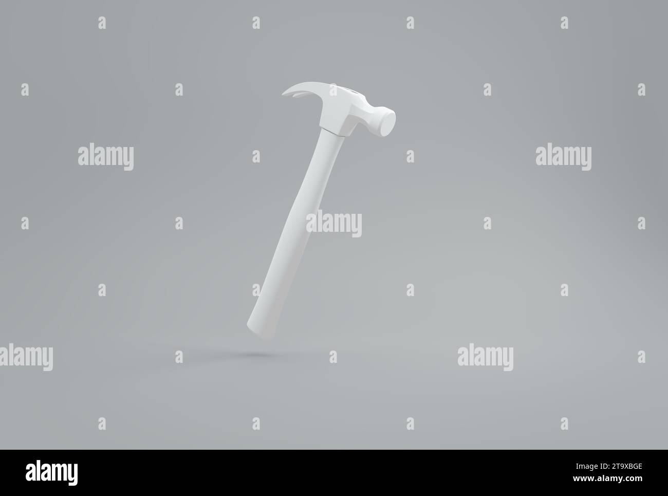 White Hammer on a Gray Studio Background. Minimal concept. Perspective ...