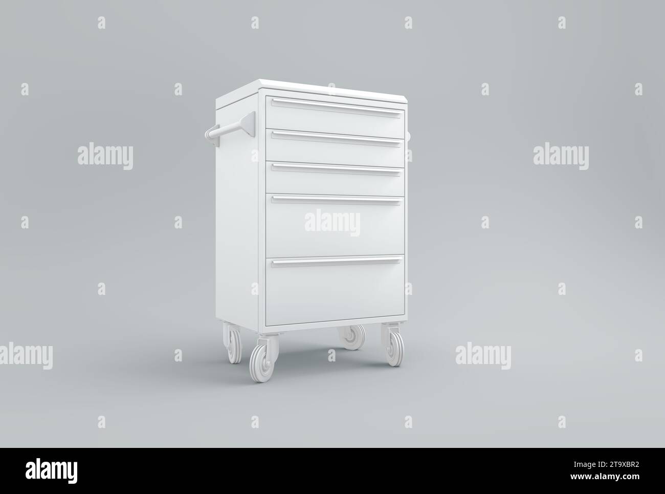 White Tool Trolley on a Gray Studio Background. Minimal concept ...
