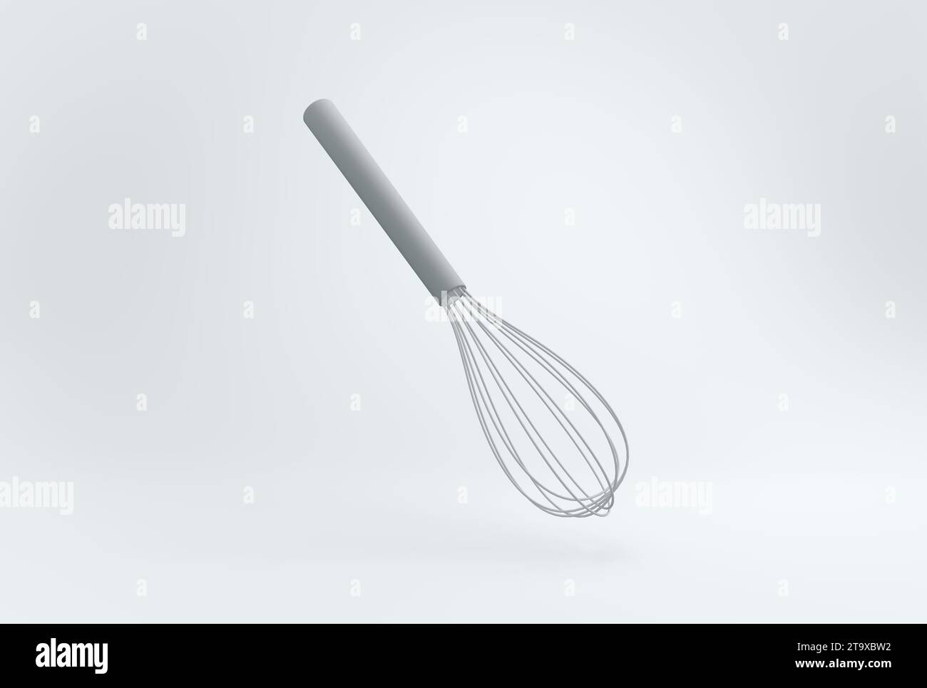 Gray Whisk on a White Studio Background. Minimal concept. Perspective ...