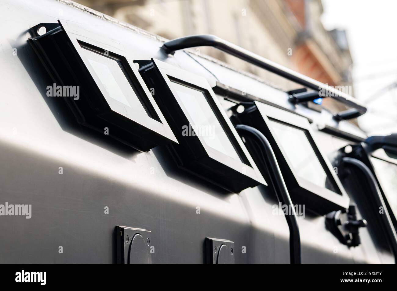 Heavy armored police vehicle military truck with heavy armor and small ...