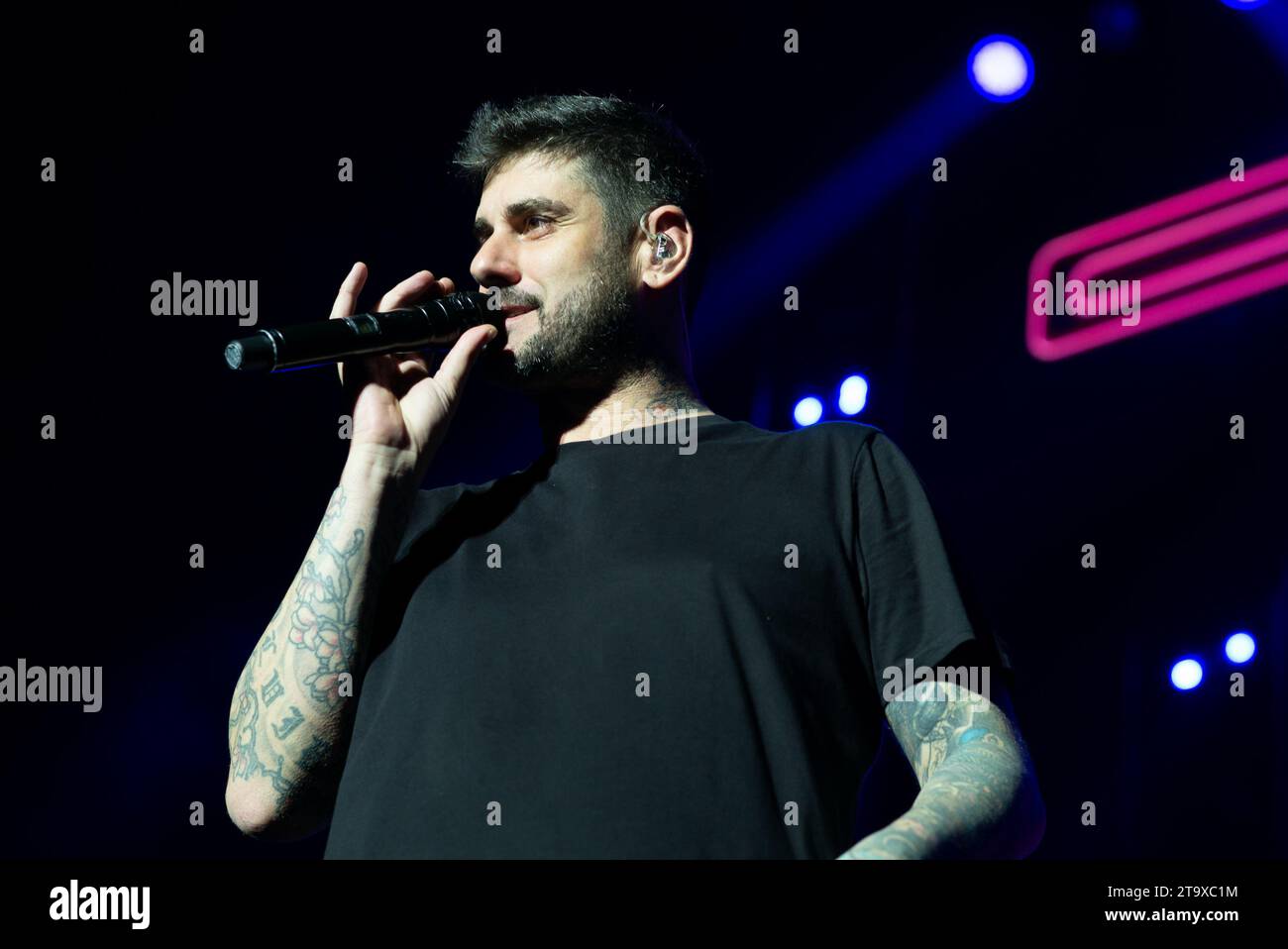 Spanish singer Melendi performs during the concert at the Wizcenter in ...