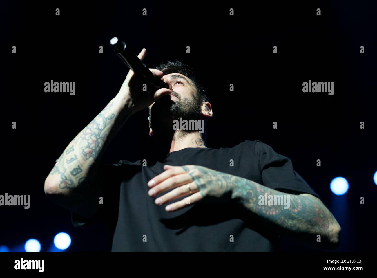 Spanish singer Melendi performs during the concert at the Wizcenter in ...