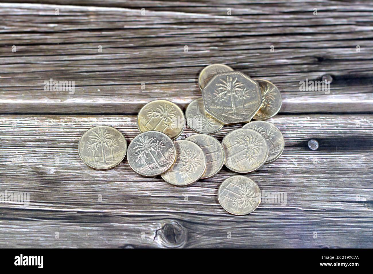 Old coins ,Iraqi money background of old coins of dinars and fractions ...