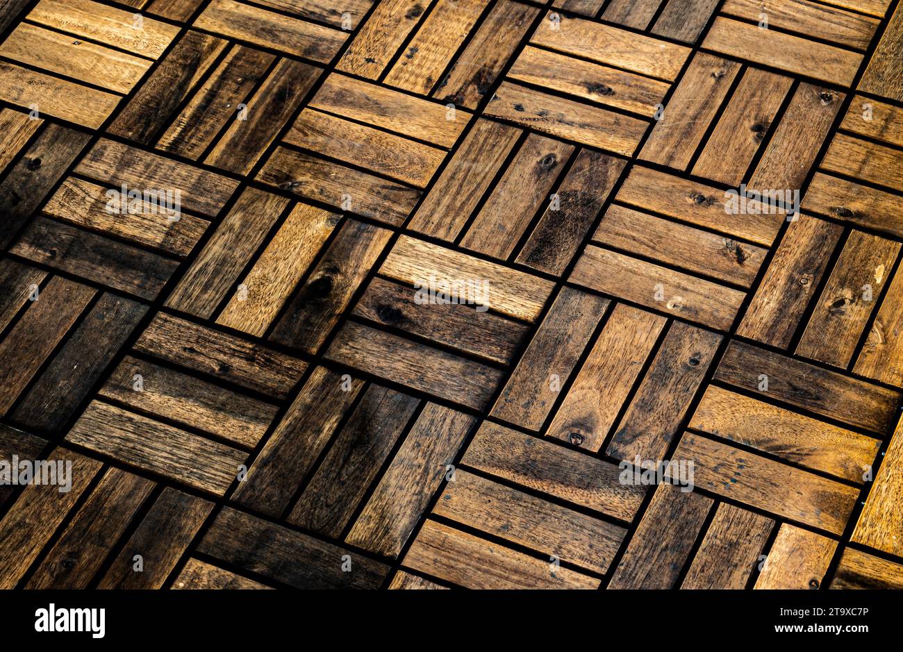 Dirty wooden floor panels, uncleaned wood floor tiles outside or inside ...