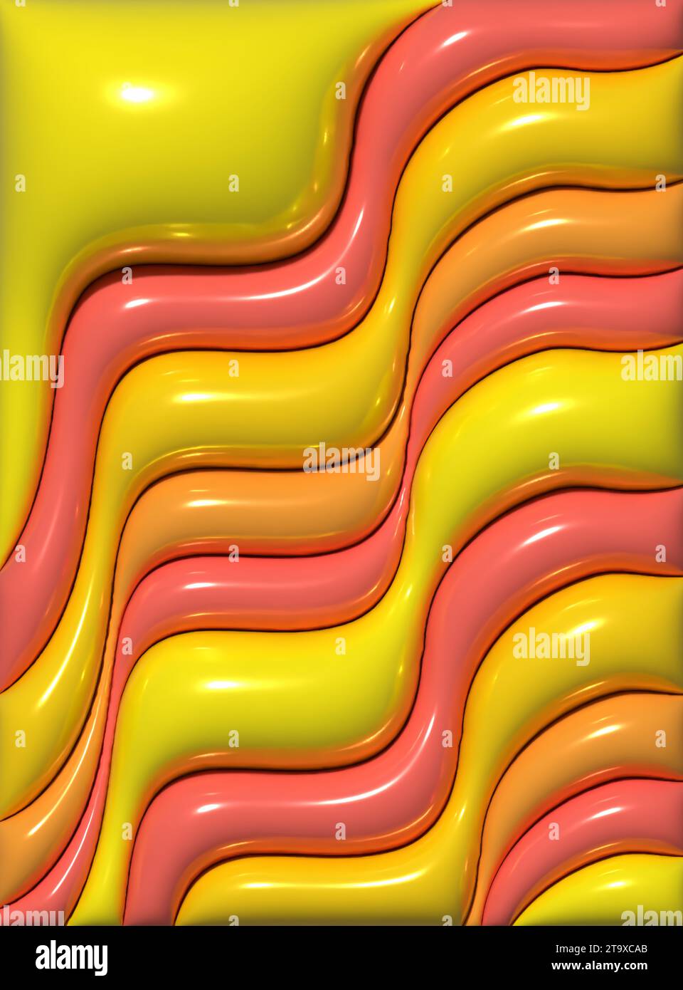 Abstract background with various inflated figures, 3D rendering illustration Stock Photo - Alamy