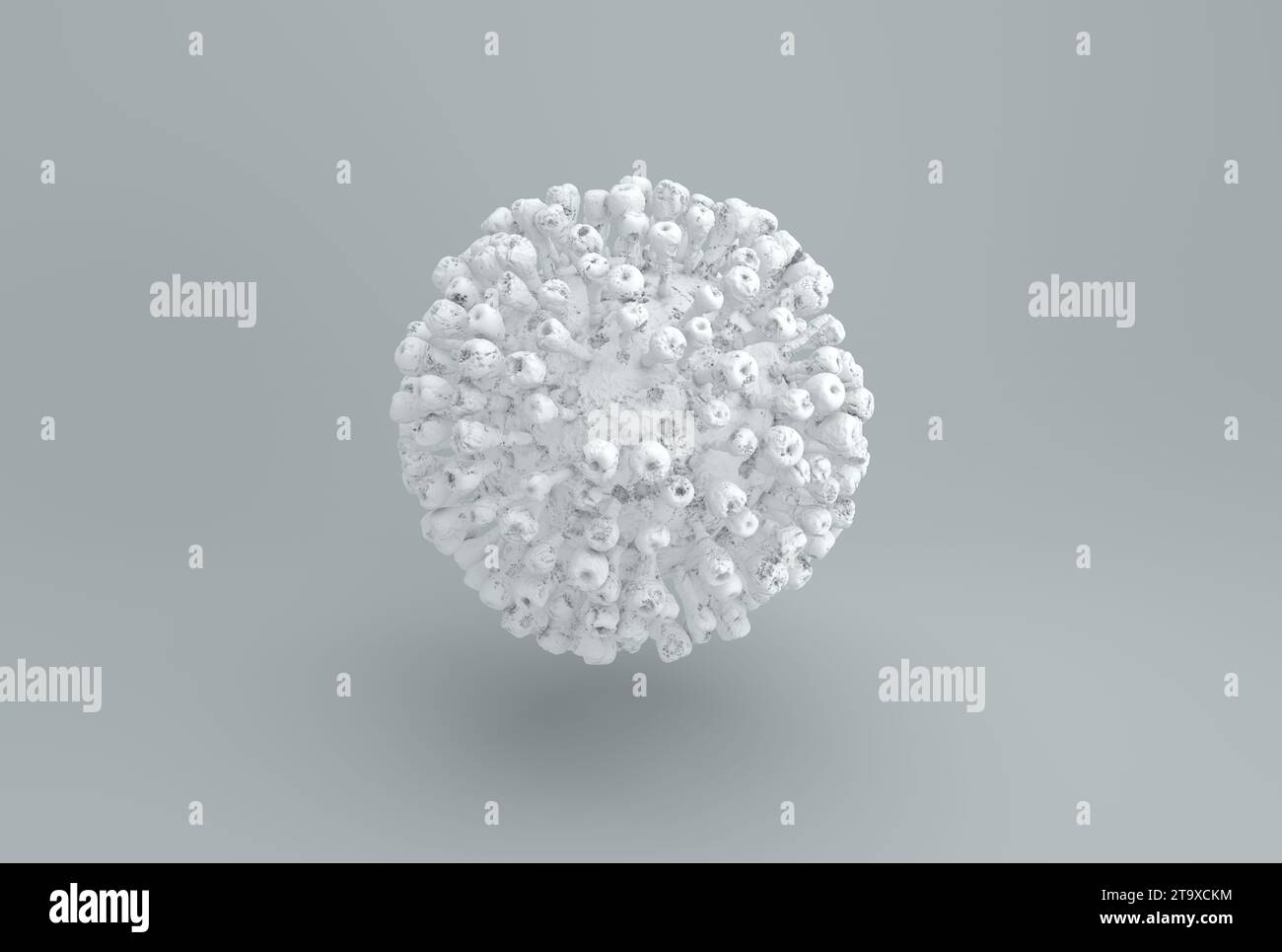 White Corona Virus Covid 19 on a Gray Studio Background. Front View ...
