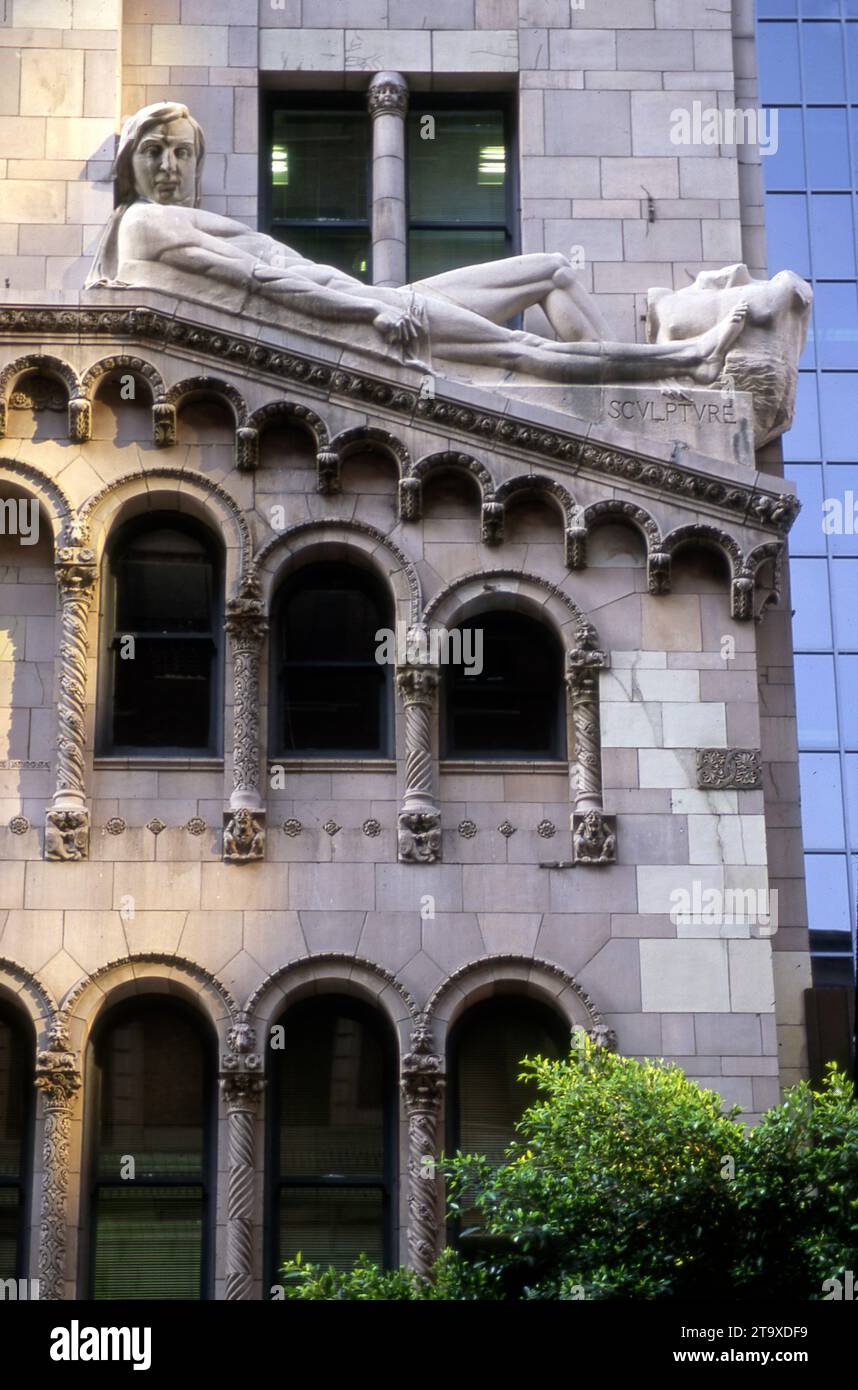 Detail exterior of the Fine Arts Building in downtown Los Angeles ...