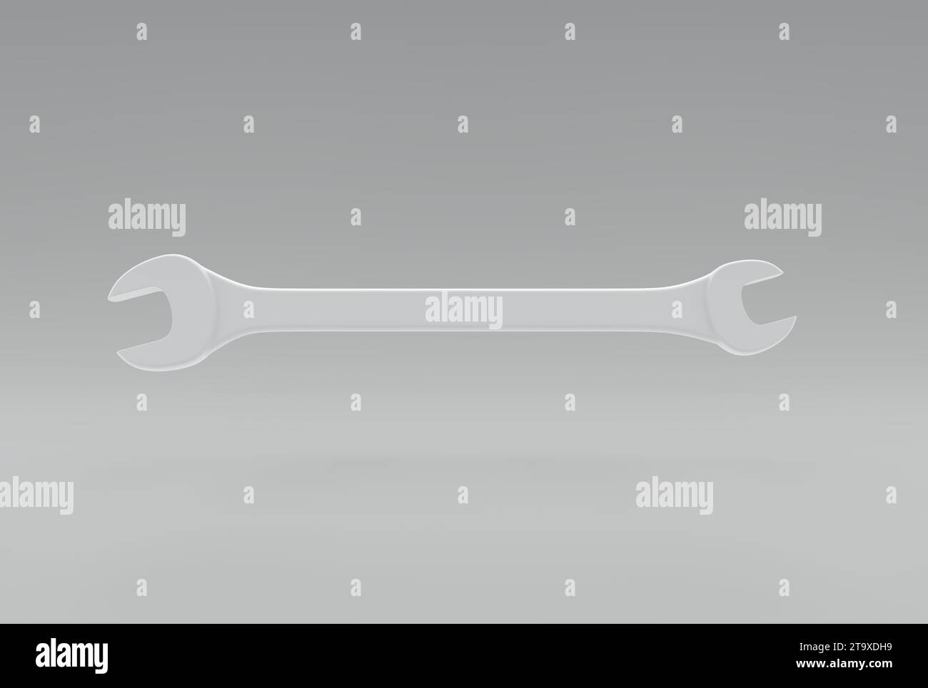 White Spanner on a Gray Studio Background. Minimal concept. Front view ...