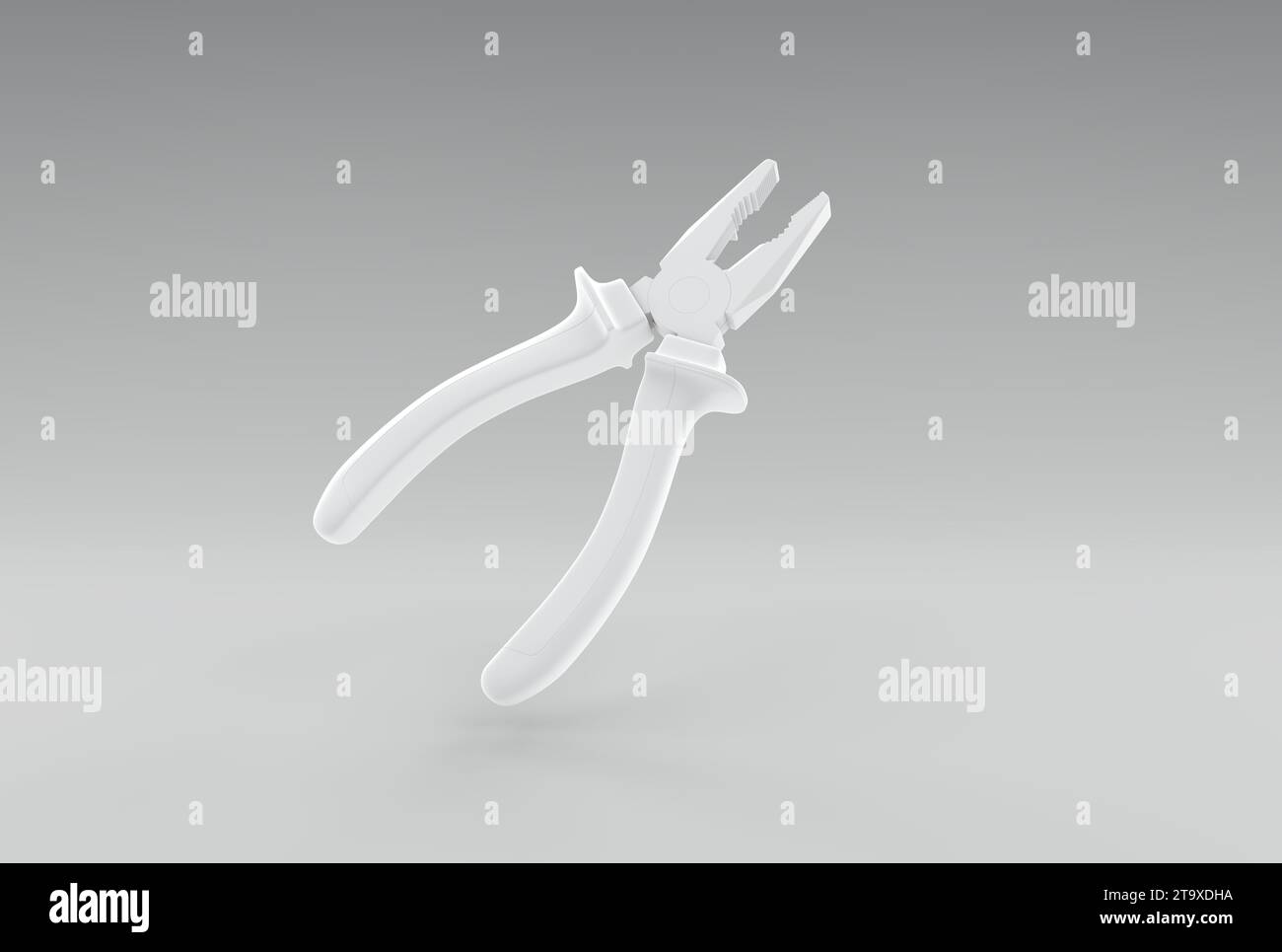 White Pliers on a Gray Studio Background. Minimal concept. Perspective ...