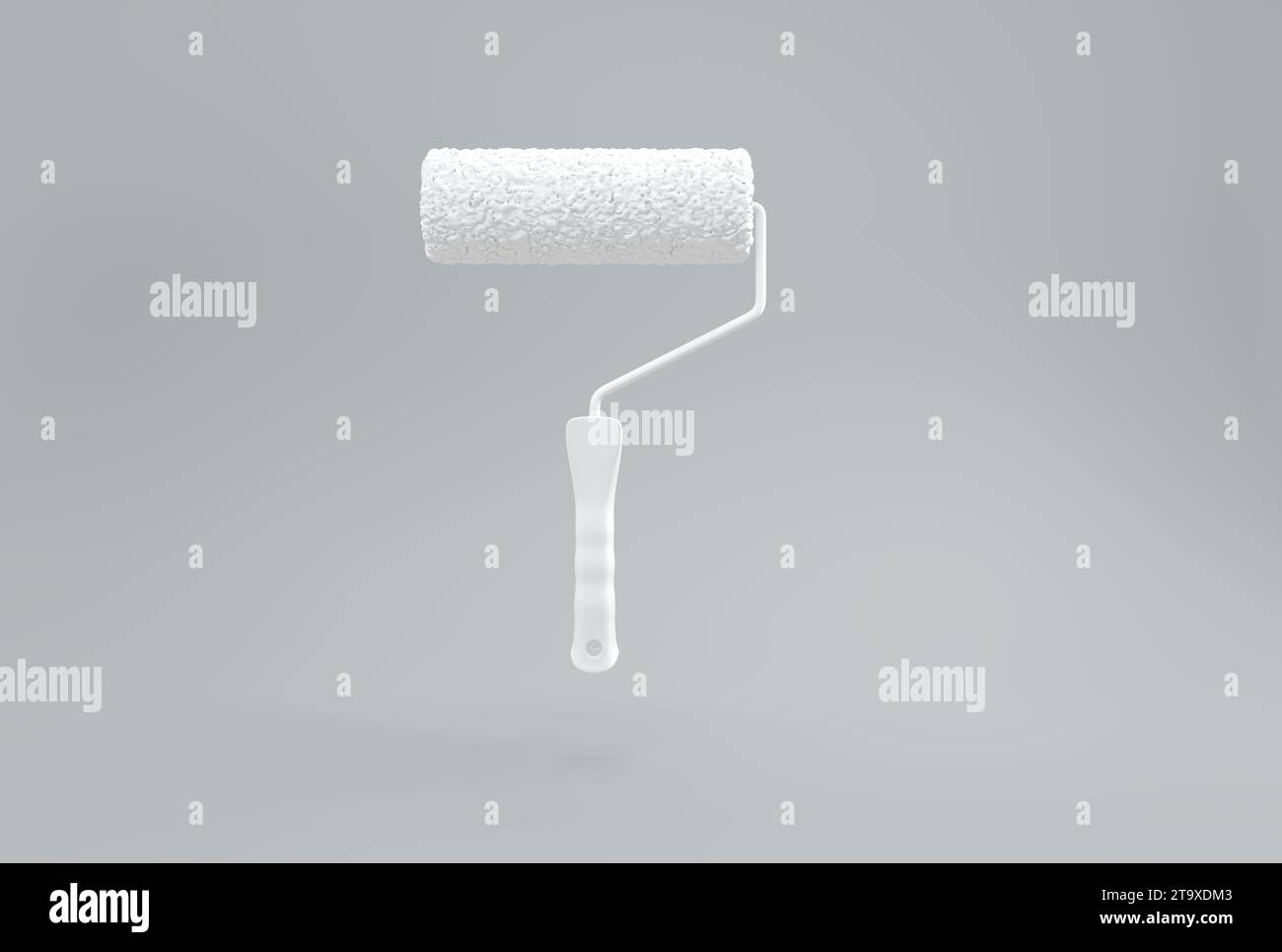 Big White Paint Roller on a Gray Studio Background. Minimal concept ...