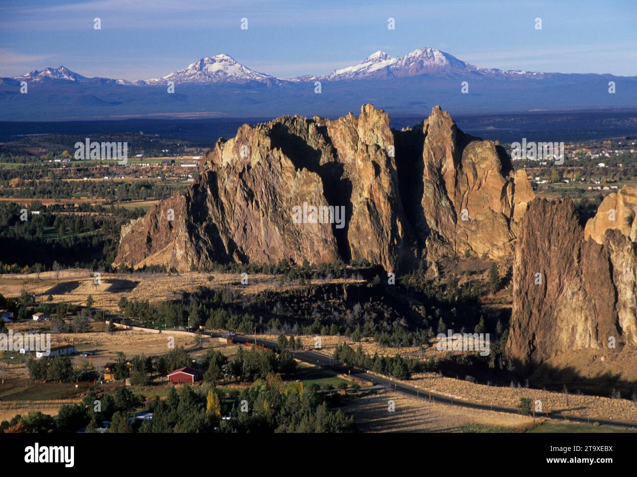 Smith Rocks from Burma Road, Smith Rock State Park, Oregon Stock Photo ...