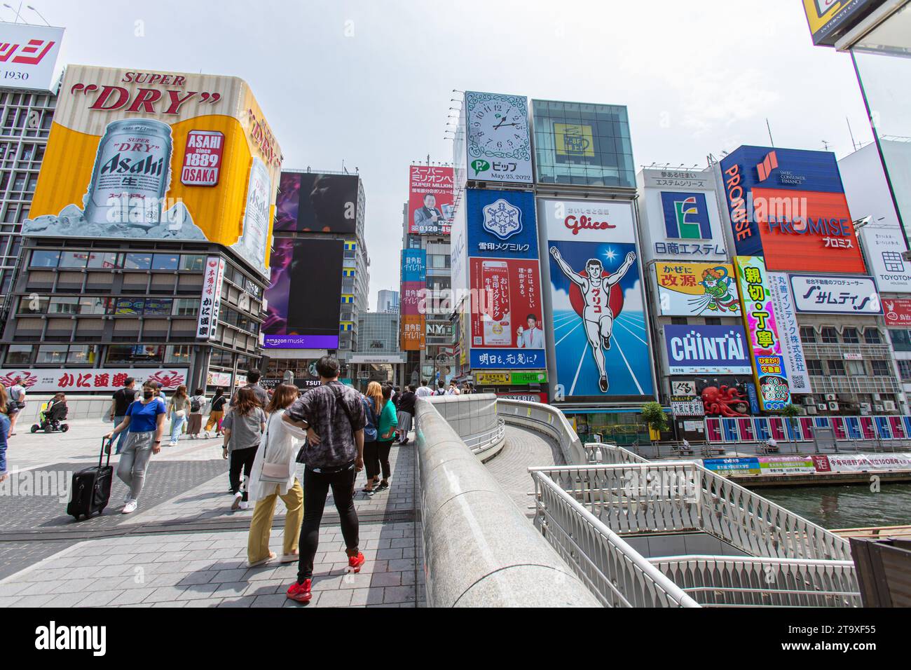Osaka, JAPAN - May 23 2022 : View of Namba Ebisu-bashi (Ebisubashi-Suji ...