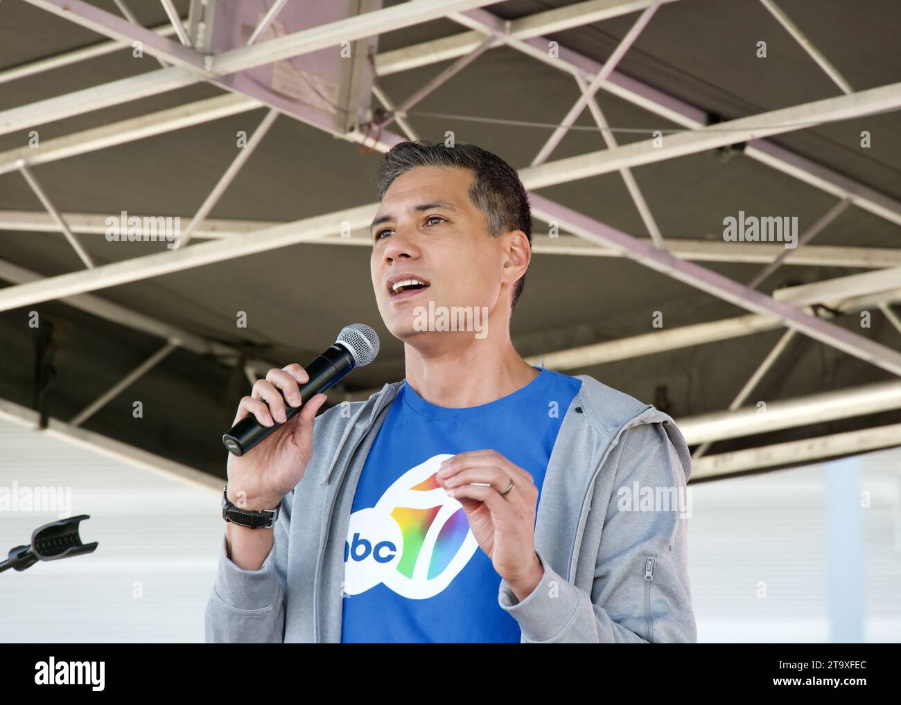 San Francisco, CA - Nov 4, 2023: Reggie Aqui, ABC 7 News Anchor ...