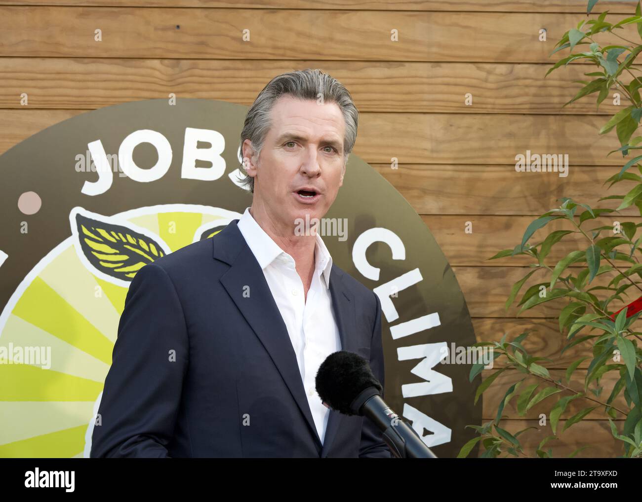 San Francisco, CA - Nov 9, 2023: Governor Gavin Newsom speaking about ...