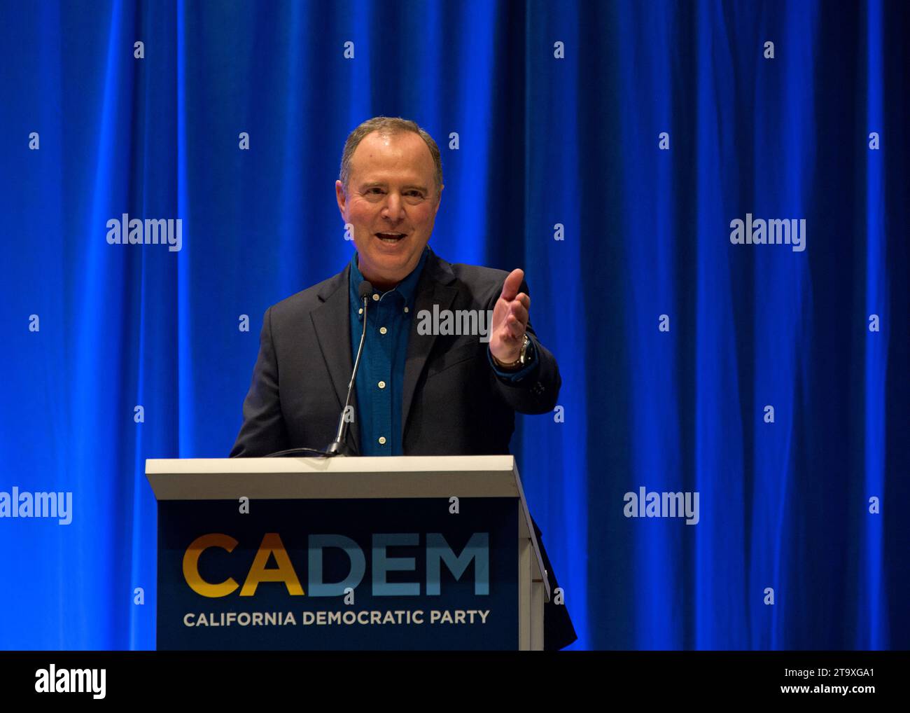 Sacramento, CA - Nov 17, 2023:Representative Adam Schiff speaking at ... Sacramento, CA - Nov 17, 2023:Representative Adam Schiff speaking at ...