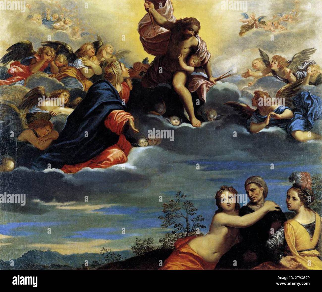 Virgin and Angels Imploring Christ not to Punish Lust, Avarice, and ...