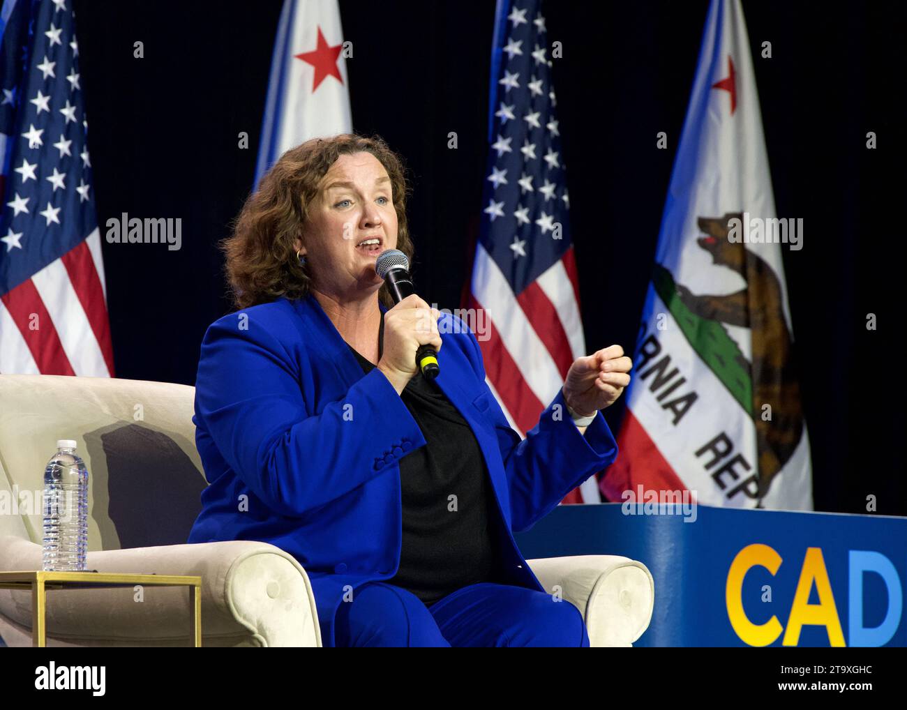 Sacramento, CA - Nov 18, 2023: Katie Porter speaking at the CADEM ...