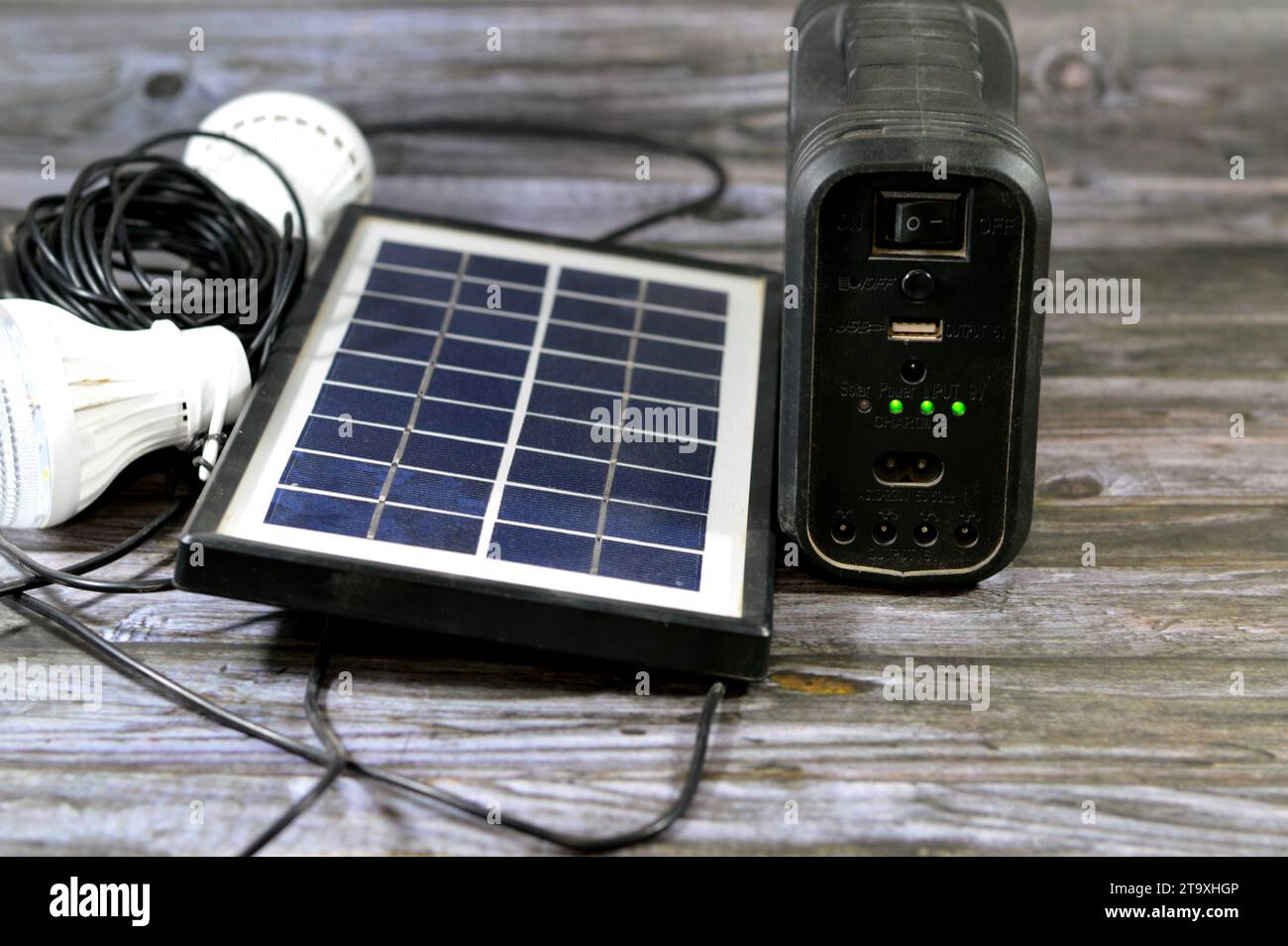 A multi purpose battery charged with a solar panel, a device that ...