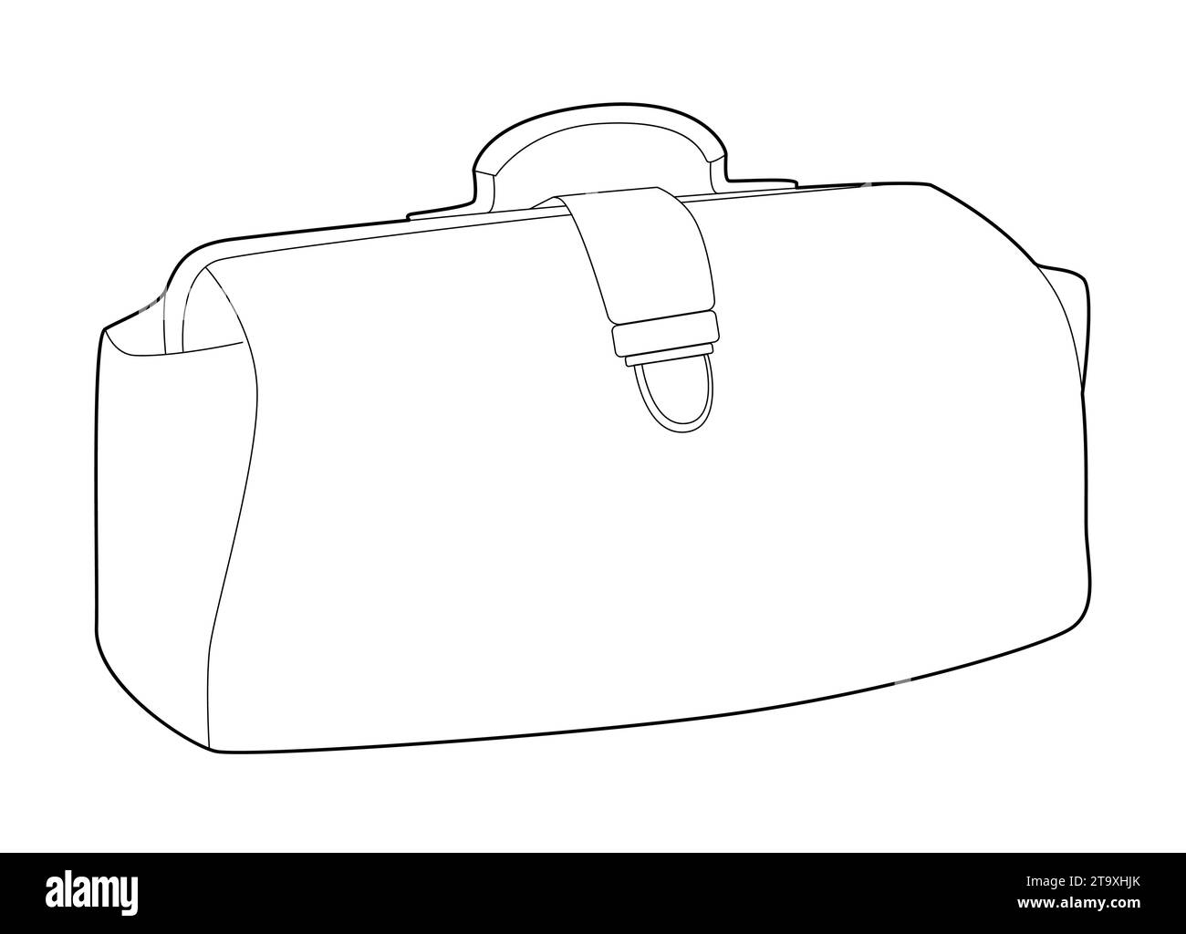 Doctor Bag bowling silhouette. Fashion accessory technical illustration ...