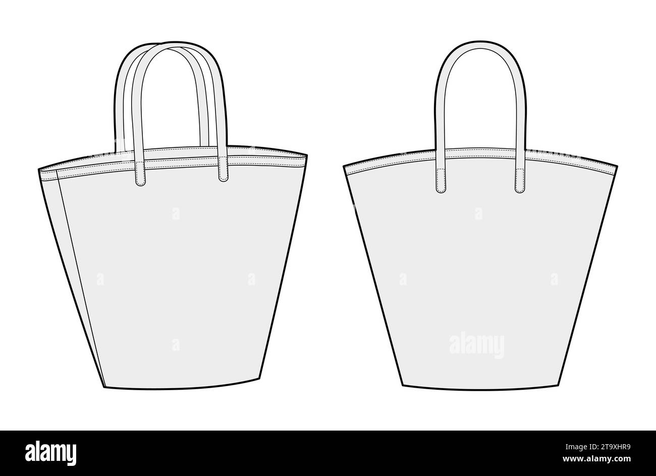 Oversized Trapezoid Tote Market Bag basket shape silhouette. Fashion ...