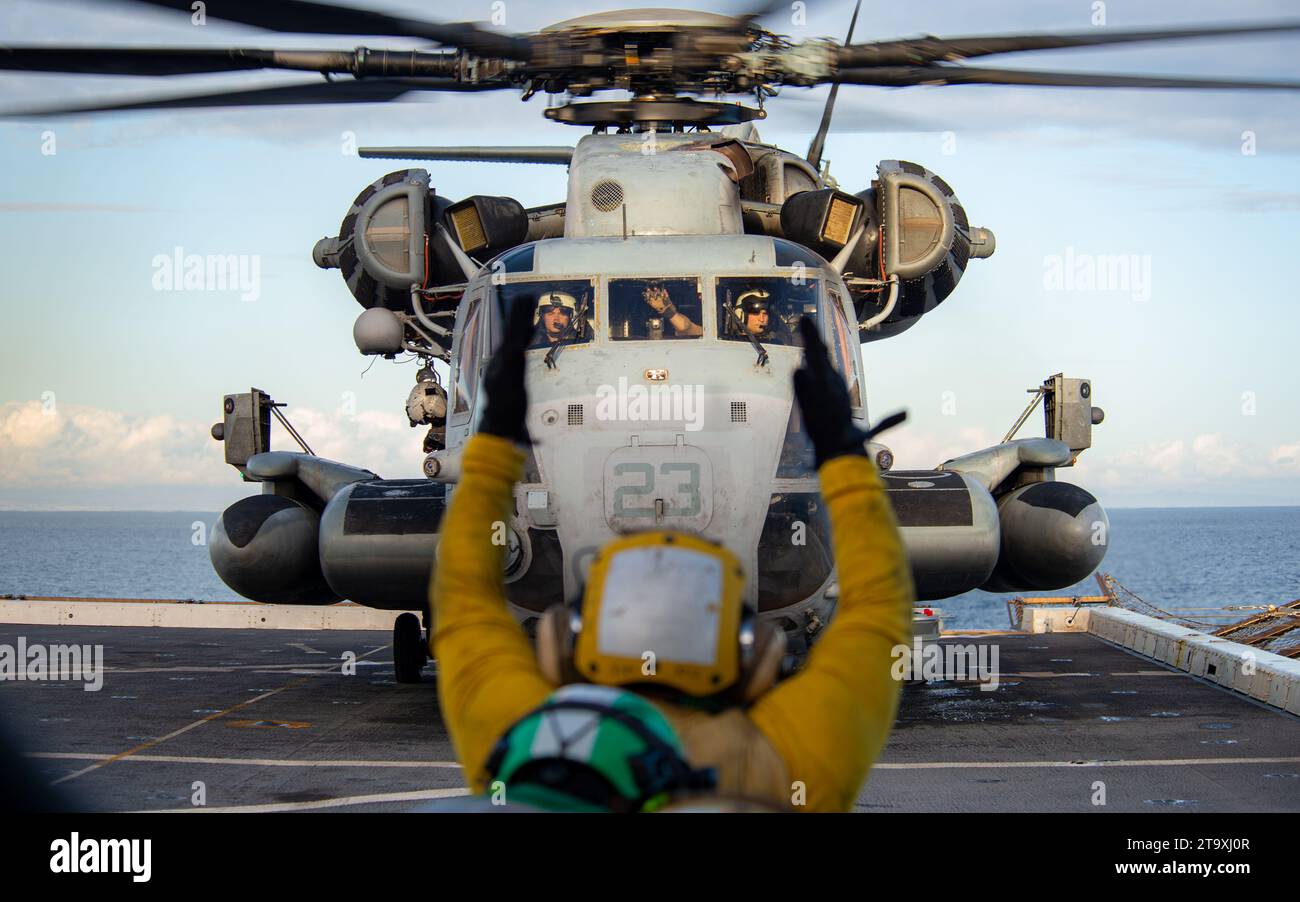 A CH-53E Super Stallion assigned to the “White Knights” of Marine ...