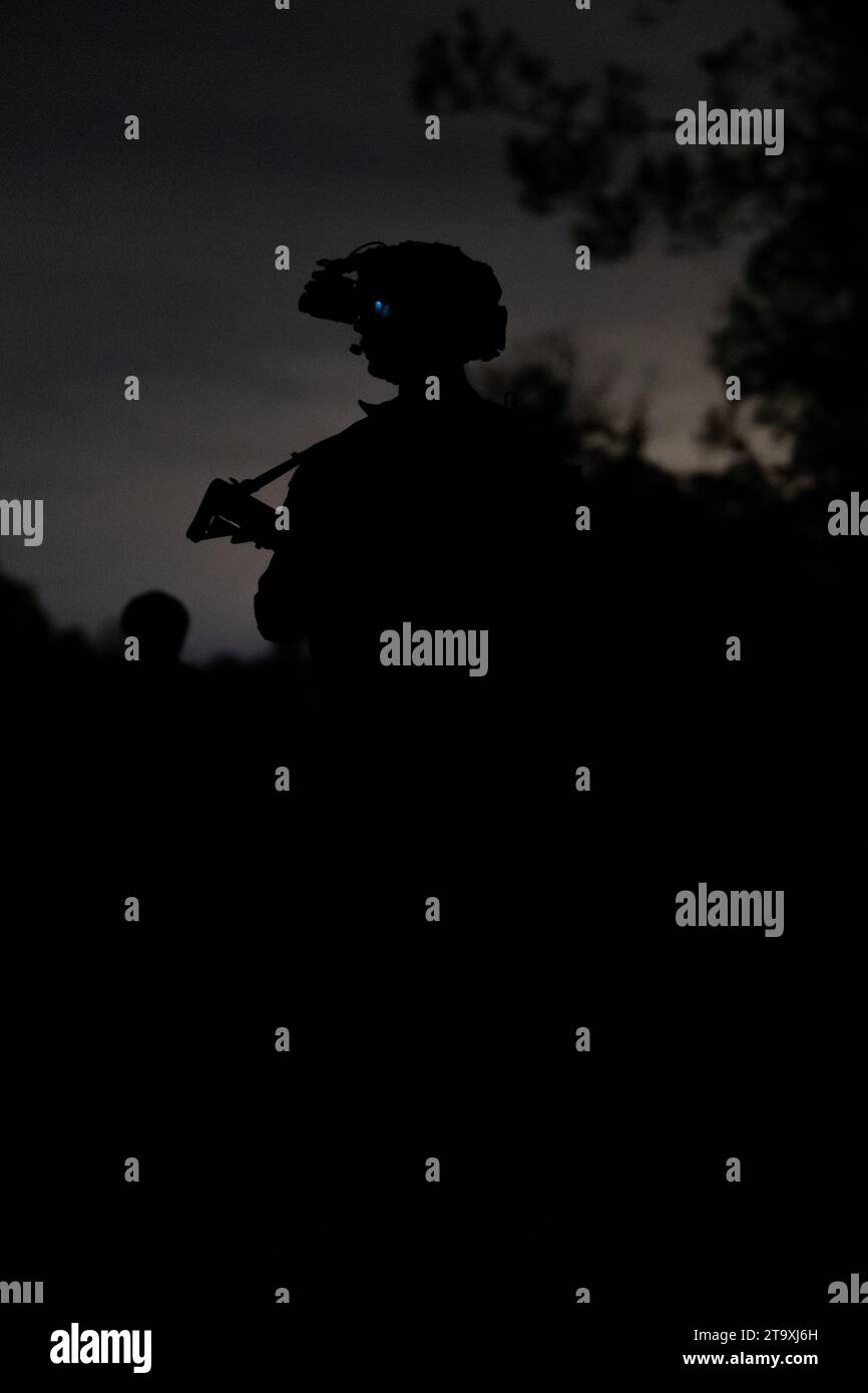 A Marine Raider with Marine Forces Special Operations Command stands ...