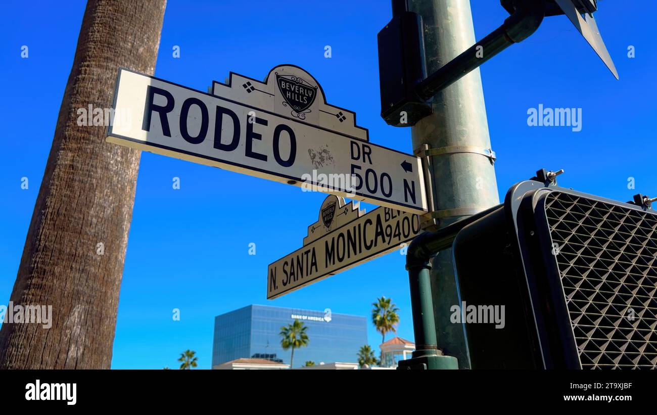Rodeo Drive Street sign in Beverly Hills - LOS ANGELES, UNITED STATES ...