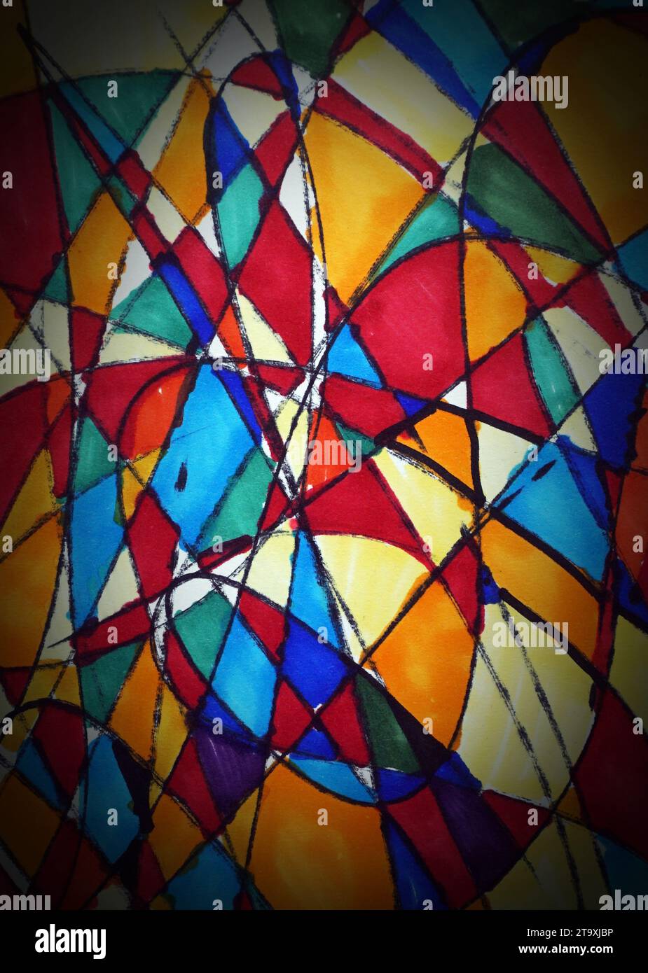 Art Drawing Abstract copic marker geometric shape Stock Photo - Alamy