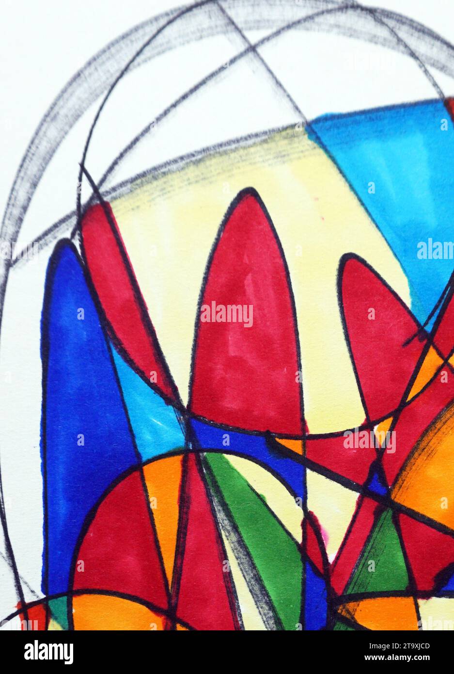 Art Drawing Abstract copic marker geometric shape Stock Photo - Alamy