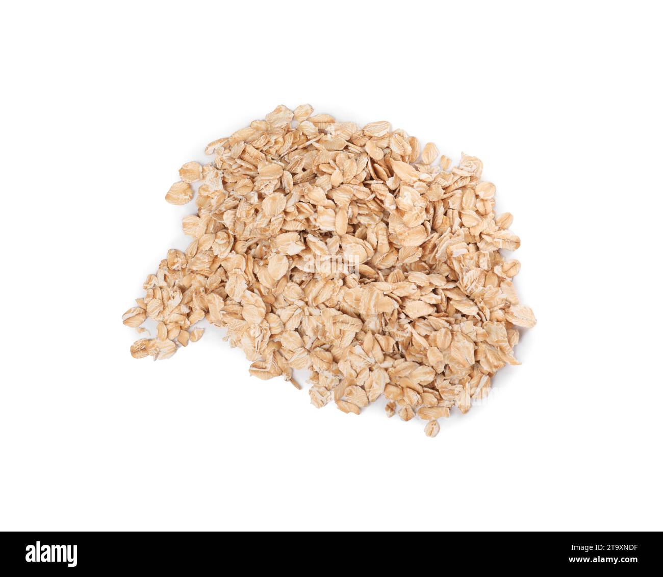 Pile of oatmeal isolated on white, top view Stock Photo - Alamy