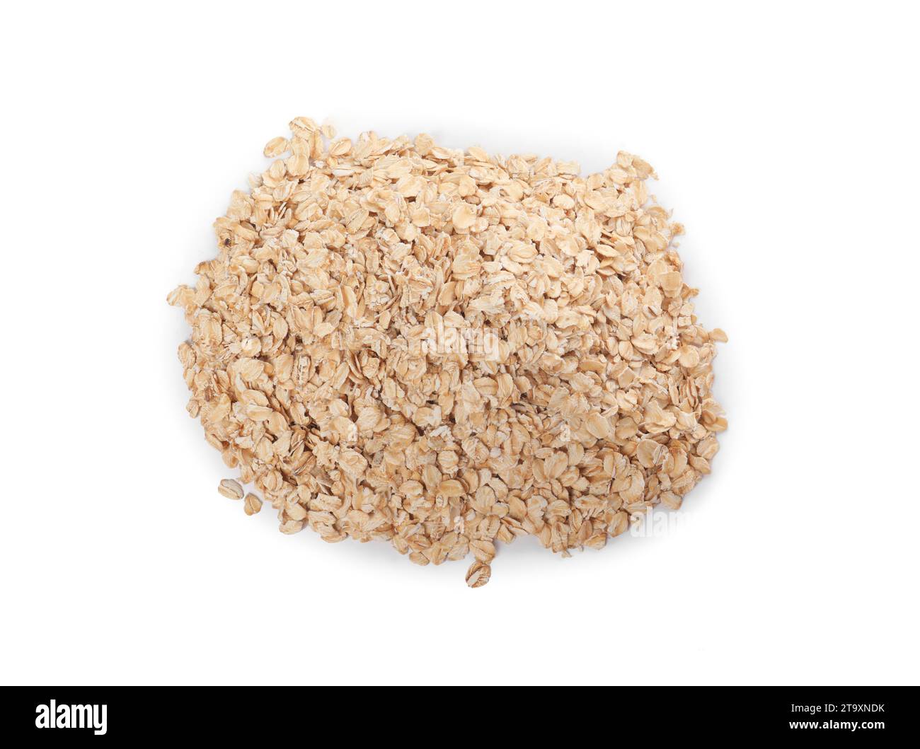 Pile of oatmeal isolated on white, top view Stock Photo - Alamy