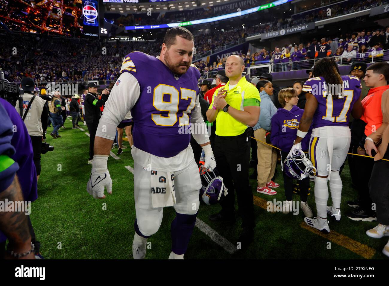 Minnesota Vikings defensive tackle Harrison Phillips (97) walks on the ...