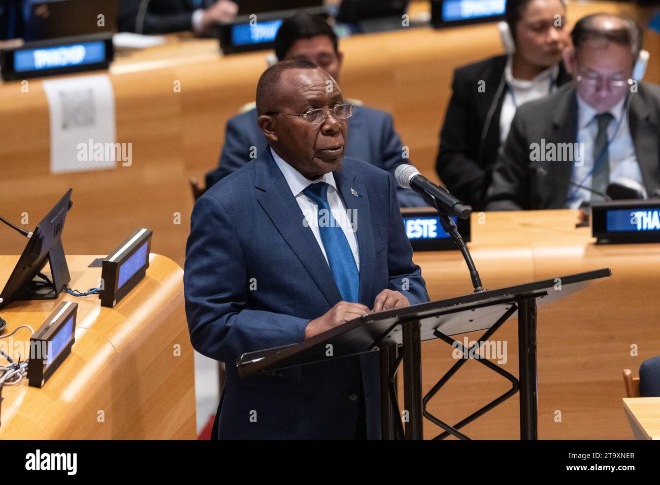 Gilbert Kabanda Kurhenga of Democratic Republic of Congo speaks during ...