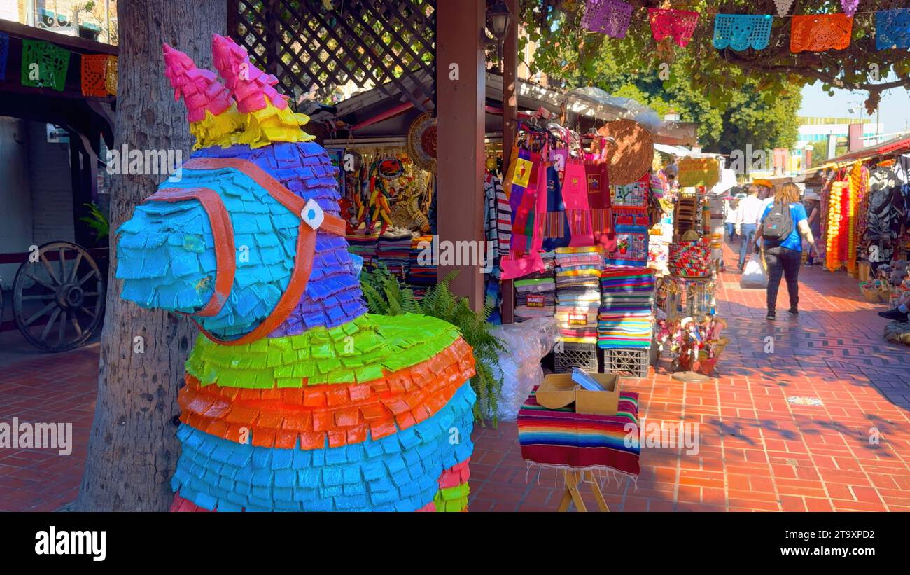 Olvera Street in Los Angeles with its colorful Mexican shops - LOS ...