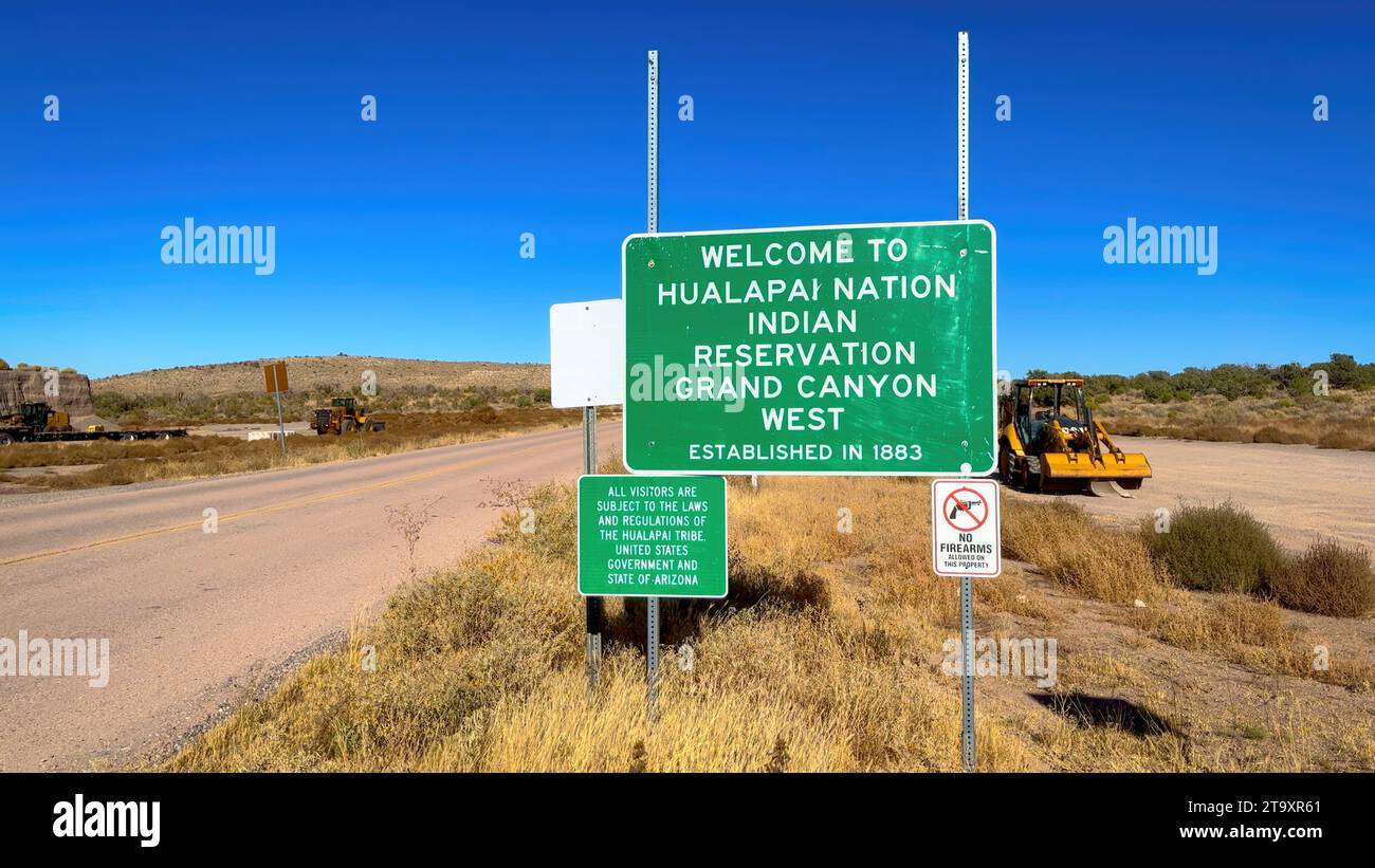 Welcome to the Hualapai Nation Indian Reservation Stock Photo - Alamy
