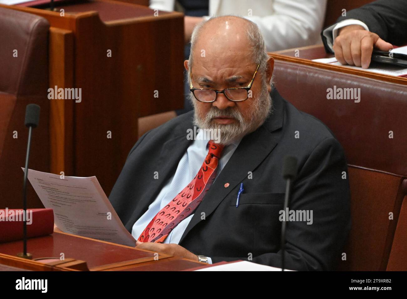 Canberra, Australia. 28th Nov, 2023. Labor senator Pat Dodson in the ...