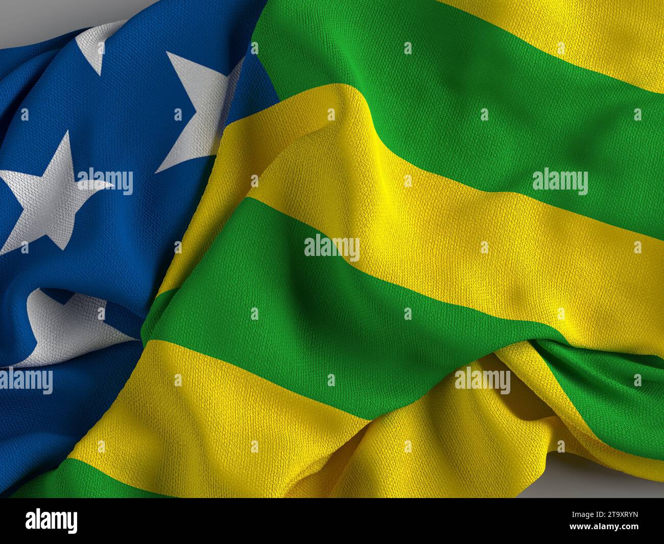 The flag of the state of Goiás, Midwest region, Brazil - 3D ...