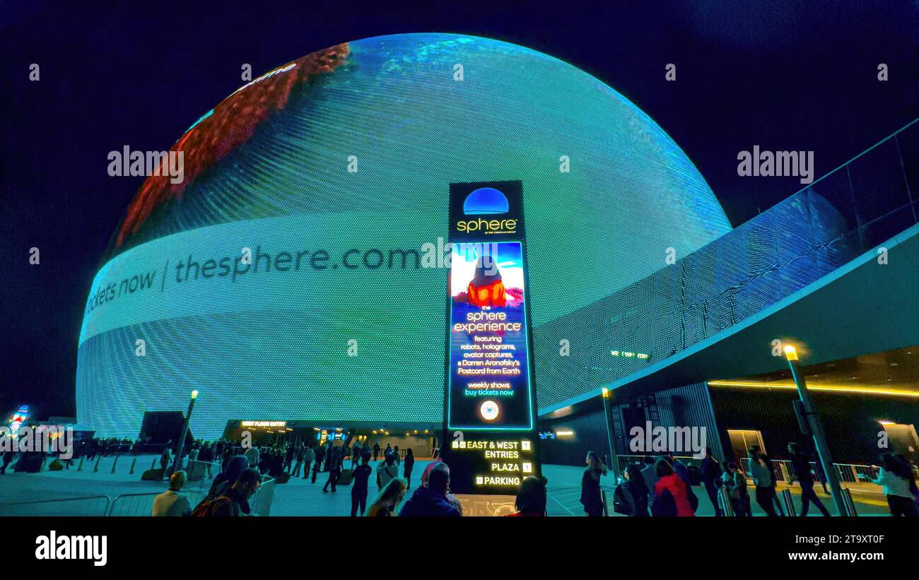 The Sphere in Las Vegas at night - LAS VEGAS, UNITED STATES - OCTOBER ...