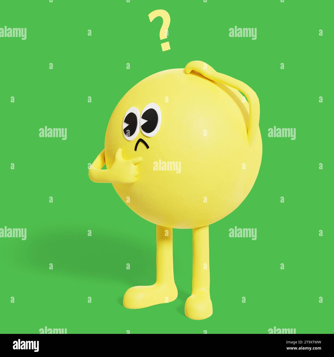 character question mark symbol and curious 3d graphic Stock Photo - Alamy