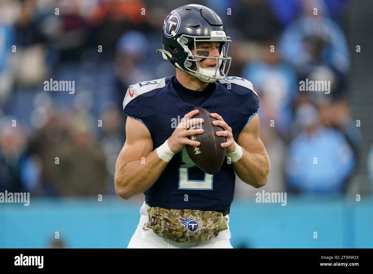 Tennessee Titans quarterback Will Levis looks to throw a pass during ...