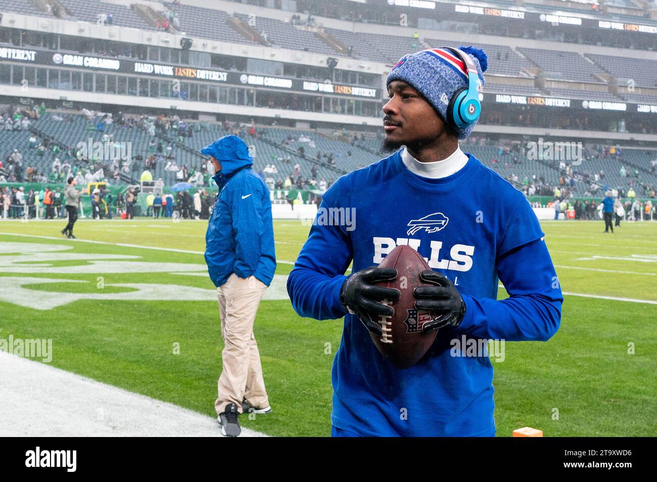 Buffalo Bills wide receiver Stefon Diggs (14) tosses the ball around ...