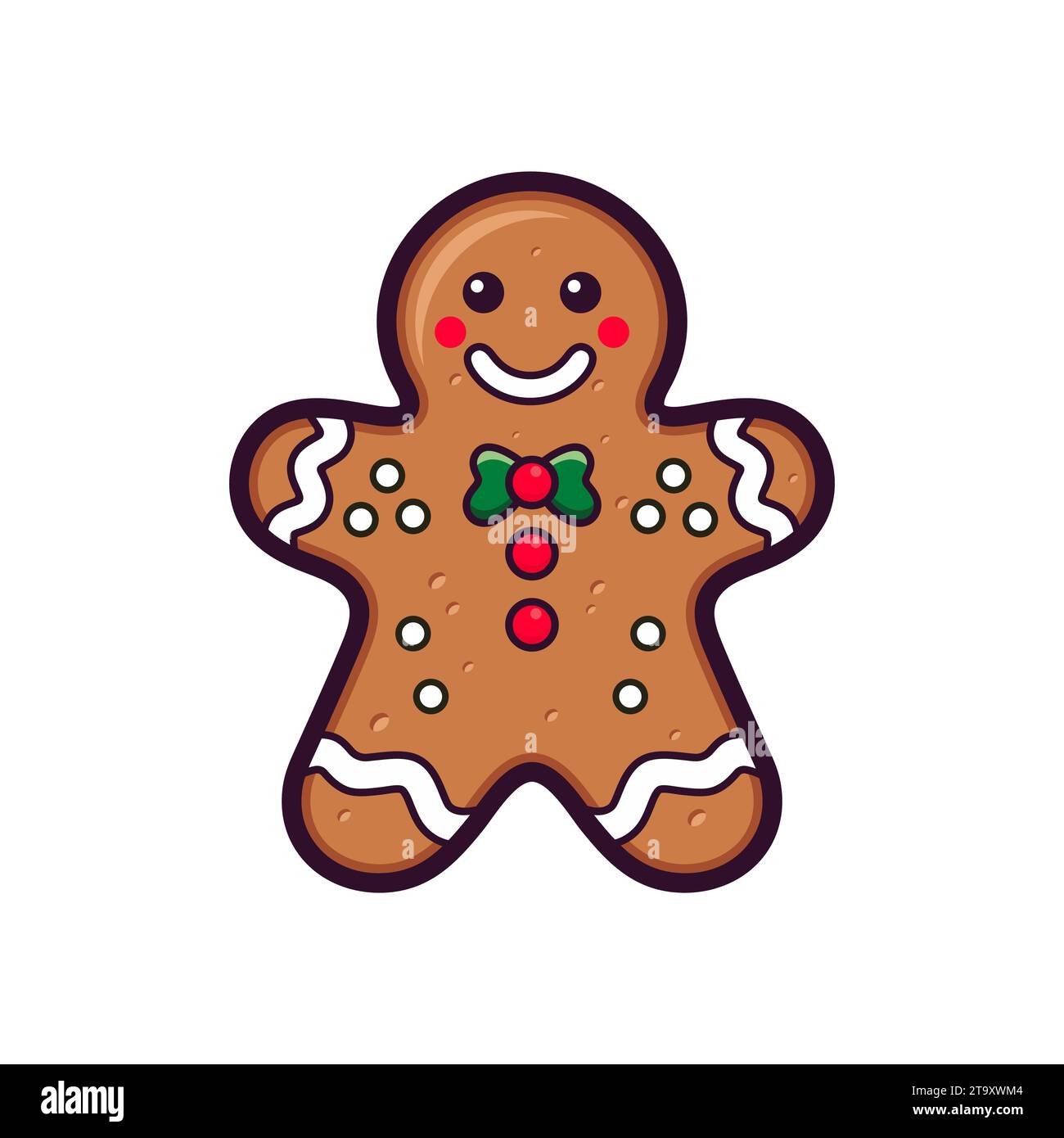 Flat Vector Gingerbread Man. Christmas Icon. Gingerbread Design ...