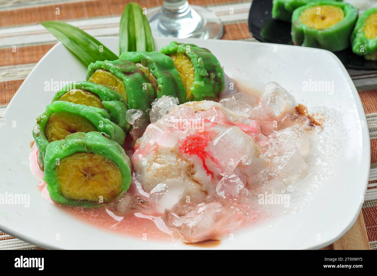 Es Pisang Ijo, traditional dessert from Makassar, South Sulawesi ...