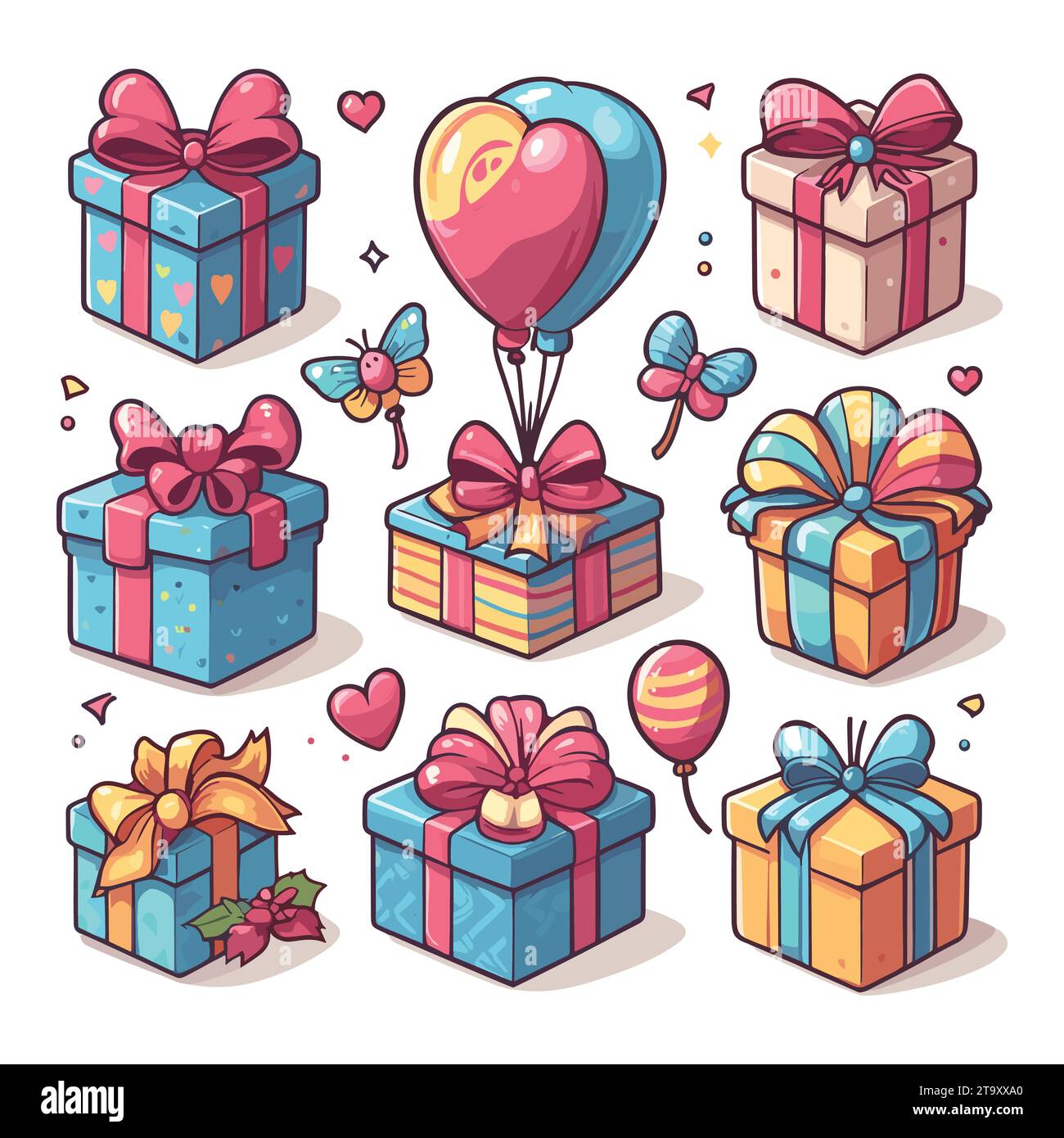 Set of gift boxes, Vector illustration Stock Vector Image & Art - Alamy